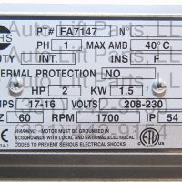 FA7147K Replacement Electric Motor GHS - FA7175 FA7350